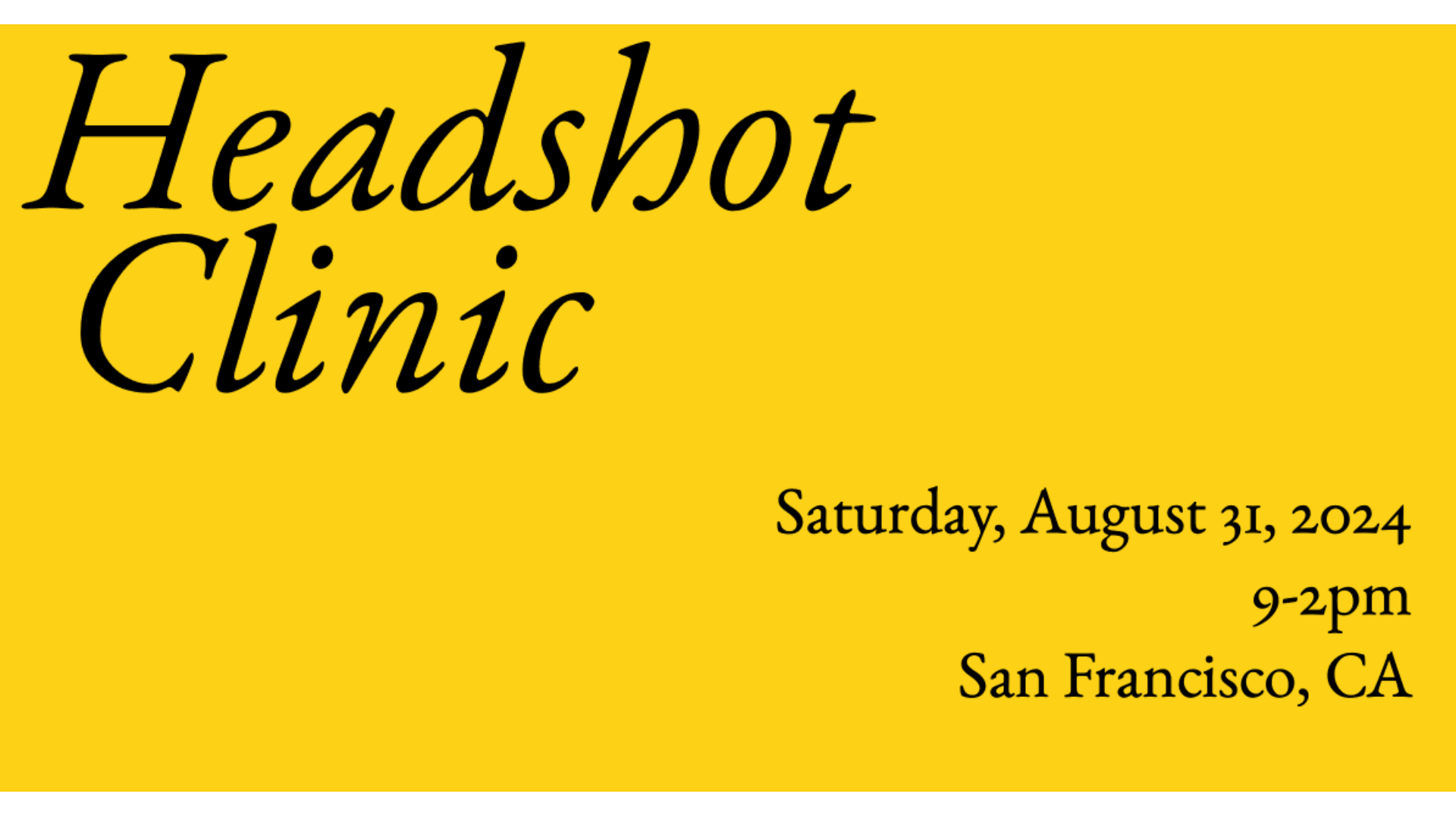 Headshot Clinic: Ticket